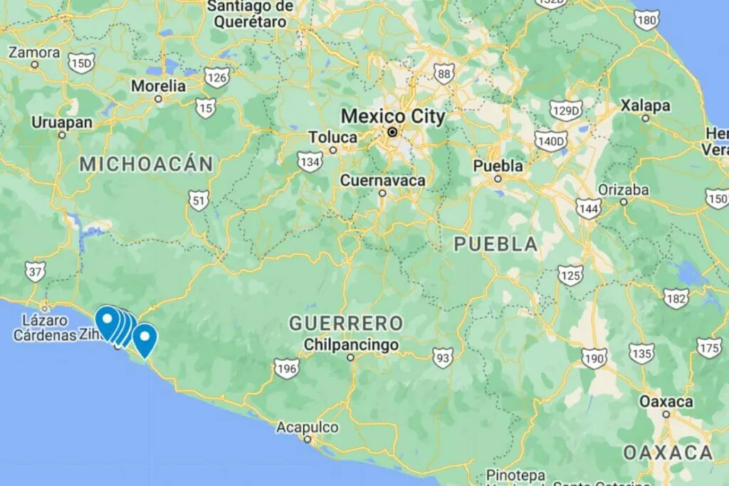 Ixtapa Surf Map
